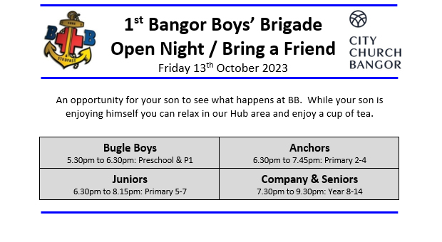 First Bangor Boy's Brigade First Bangor Boy's Brigade - Page 2 of 6 ...